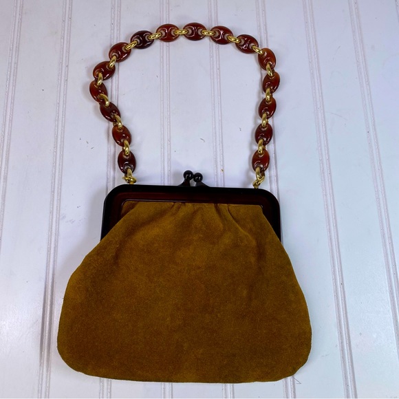 Walborg | Bags | Vintage Walborg Brown Suede Purse With Tortoise Chain ...
